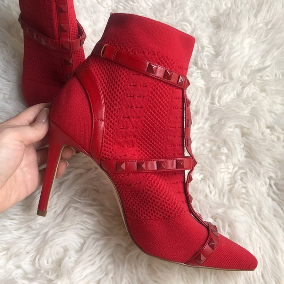 Jessica Simpson | Shoes | Jessica Simpson Red Luzita Knit Boots | Poshmark